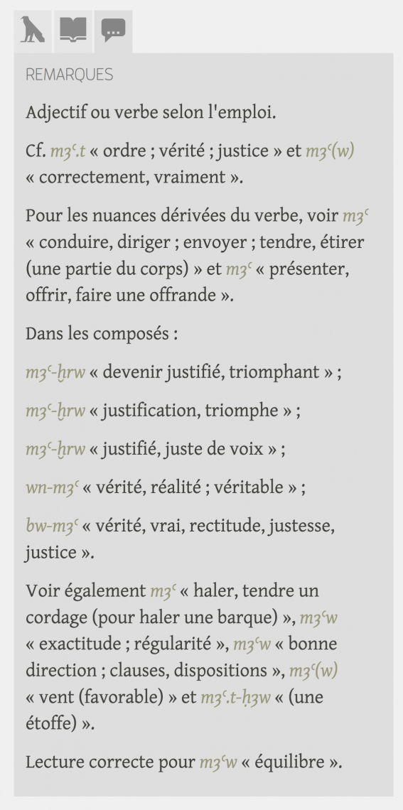 Presentation of the tool | VÉgA – Vocabulary of Ancient Egyptian
